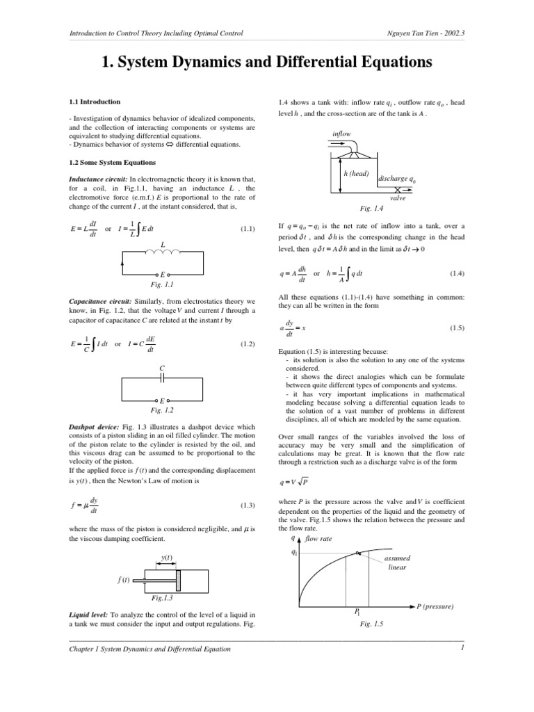 Introduction To Control Theory Including Optimal Control | PDF ...