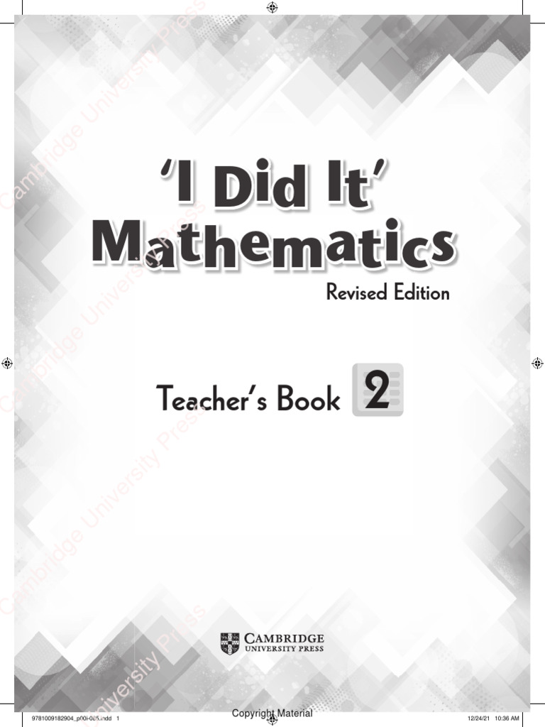 CUP Mathematics - I Did It - Book 2 | PDF
