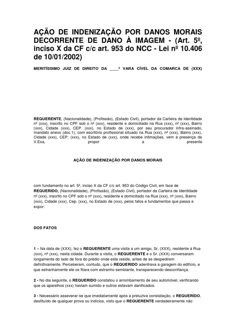 Indenização por Danos Morais à Imagem | PDF | Justiça | Crime e Violência