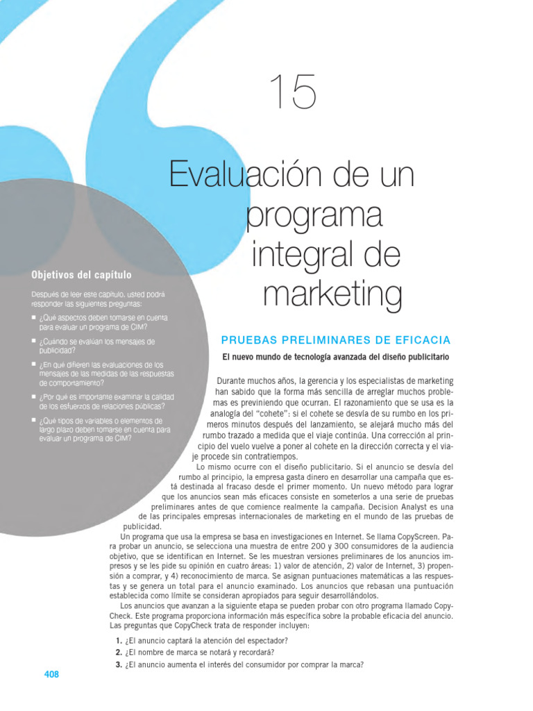 Documento Evaluación de Un Programa CIM | PDF | Publicidad | Marketing