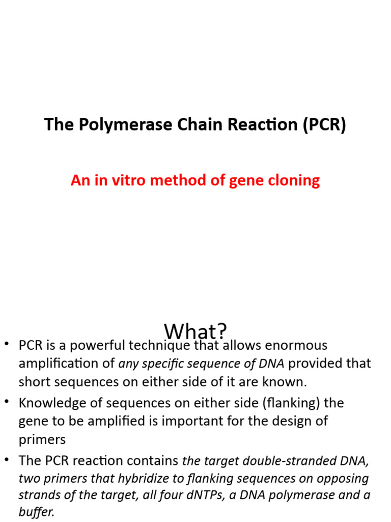 8.the Polymerase Chain Reaction (PCR) | PDF | Polymerase Chain Reaction | Primer (Molecular Biology)
