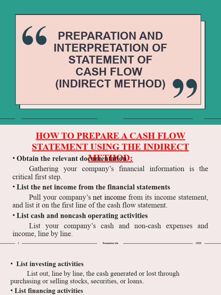 Indirect Method Pdf Financial Accounting Private Sector