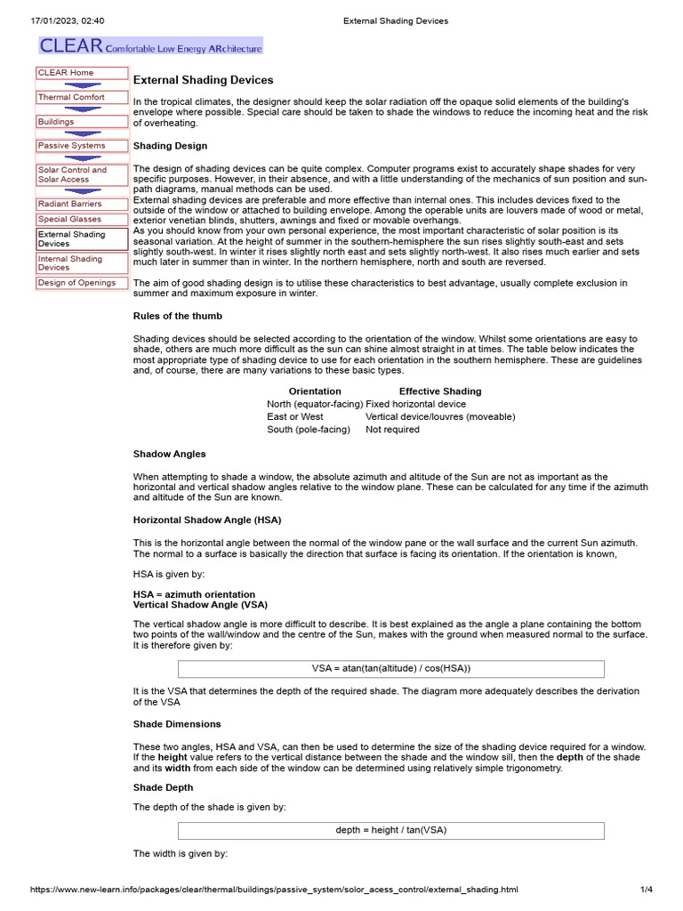 External Shading Devices | PDF | Window | Building Engineering