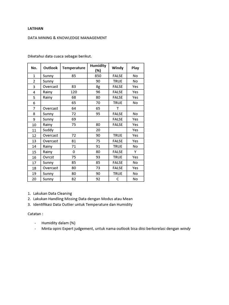 Contoh Proses Data Cleaning Cuaca | PDF