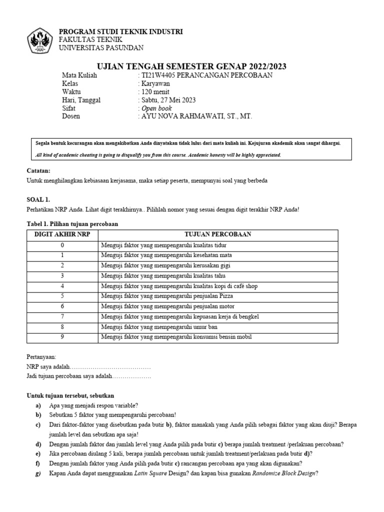 Uts Rancob Genap K | PDF