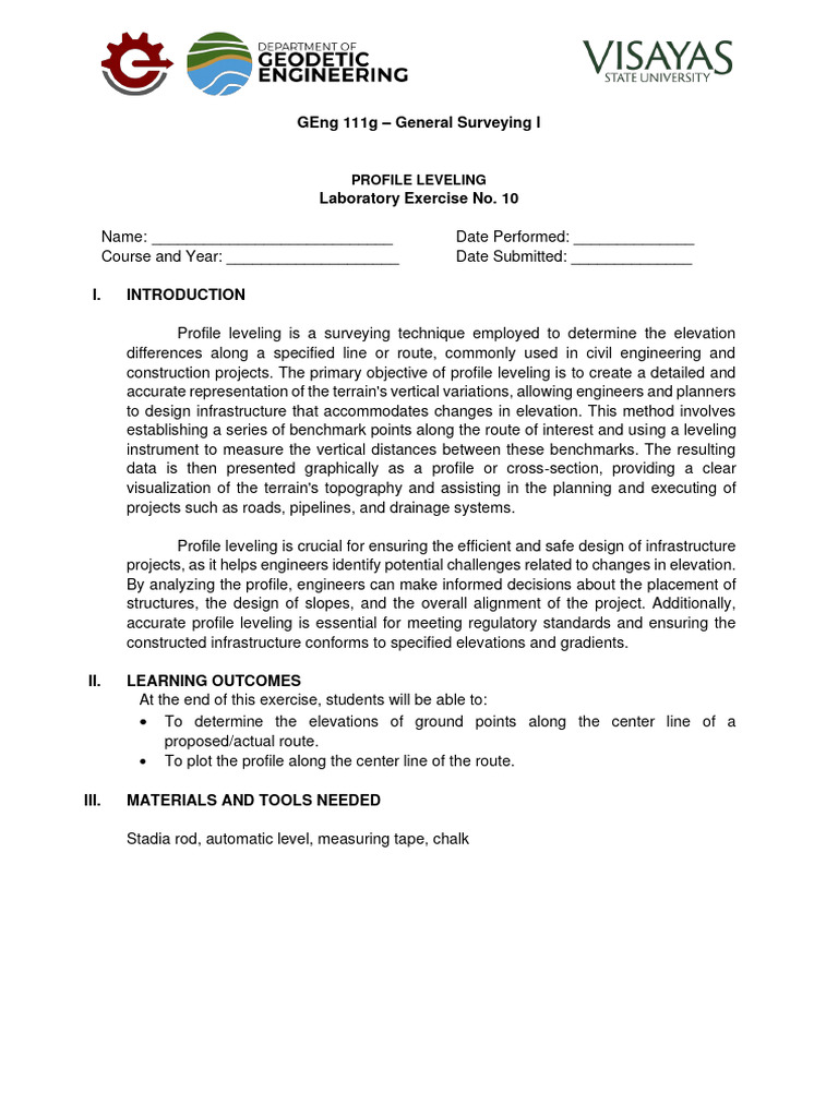 10 Profile Leveling | PDF | Surveying | Science