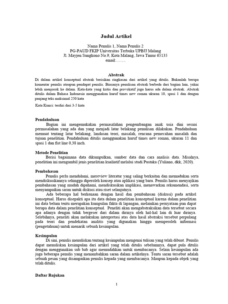 Template KARIL Penelitian Paud | PDF | Sains & Matematika