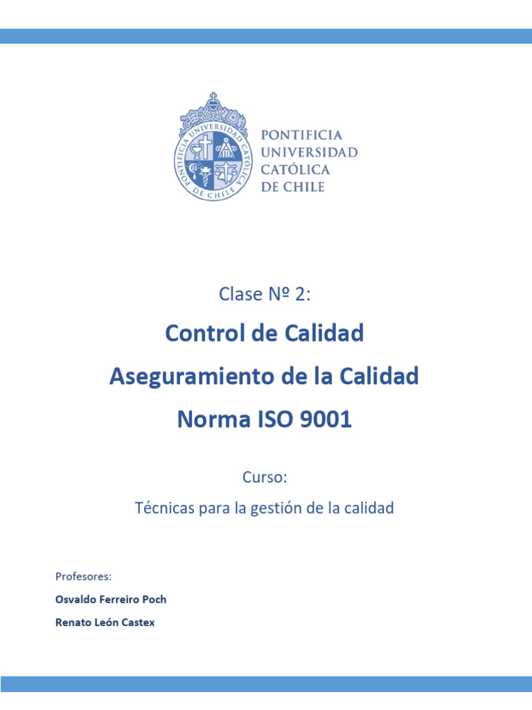 Clase 2.control de Calidad | Descargar gratis PDF | Calidad (comercial) | Gestión de la calidad