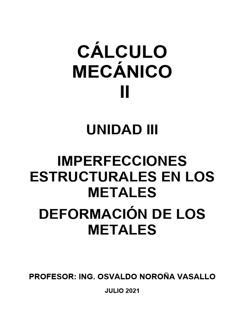 Cálculo Mecánico II-material de Estudio-semana 2-Unidad III-imperfecciones Estructurales en Los ...