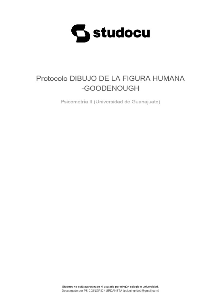 Protocolo Dibujo de La Figura Humana Goodenough | PDF