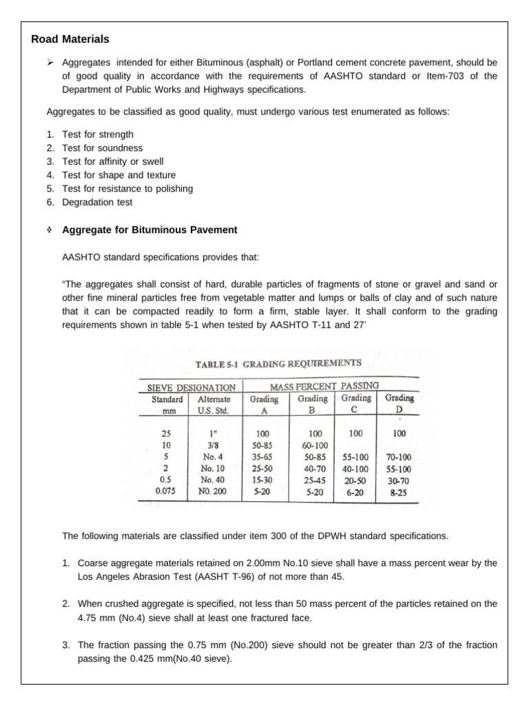 Road Materials | PDF