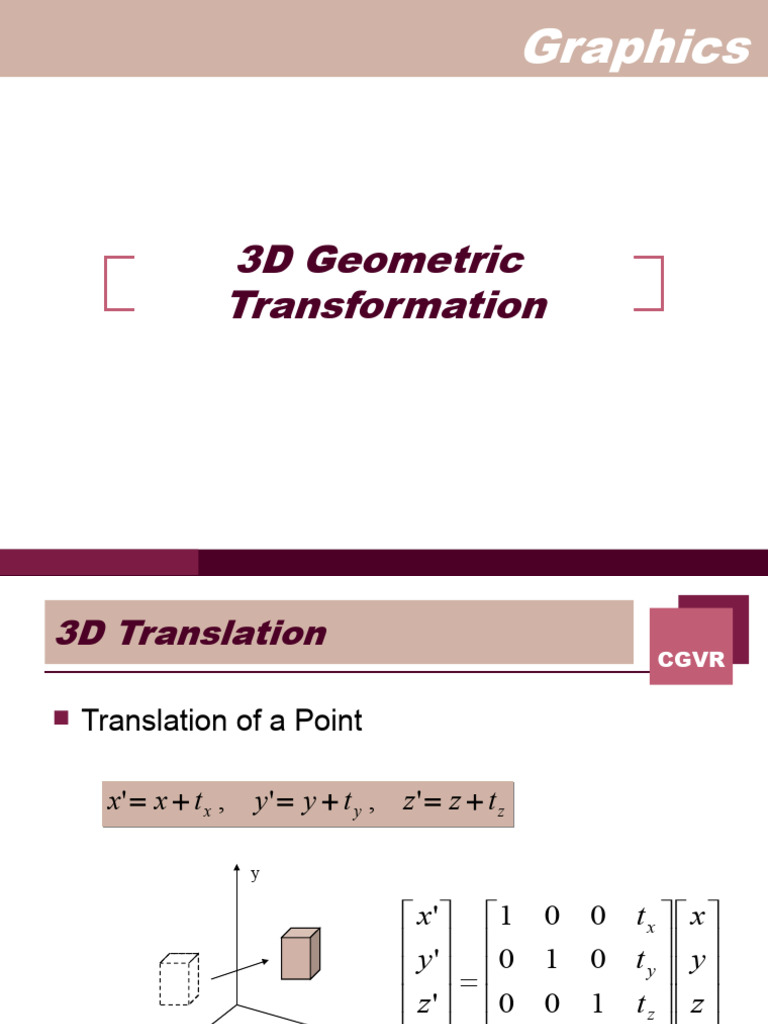 3d Transformation | PDF | Cartesian Coordinate System | Geometry