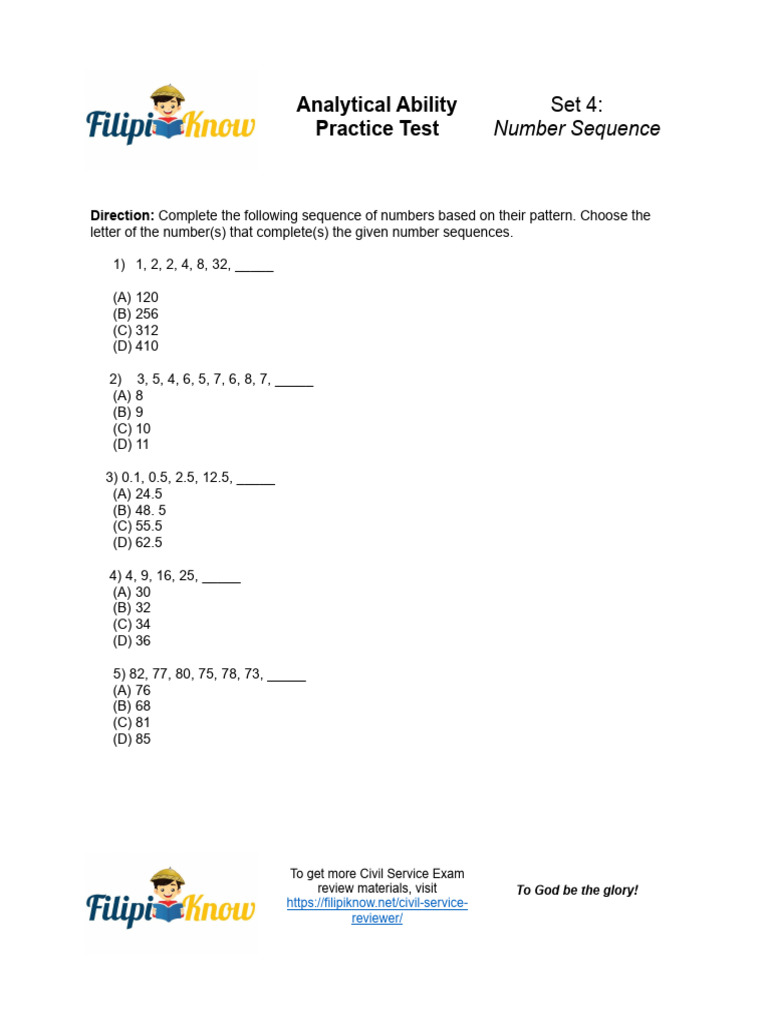 Analytical Ability Practice Test Set 4 | PDF