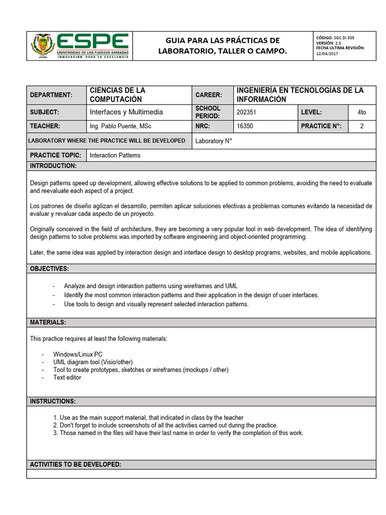 LABORATORY 2 Signed Signed | PDF | Design | Software Design Pattern