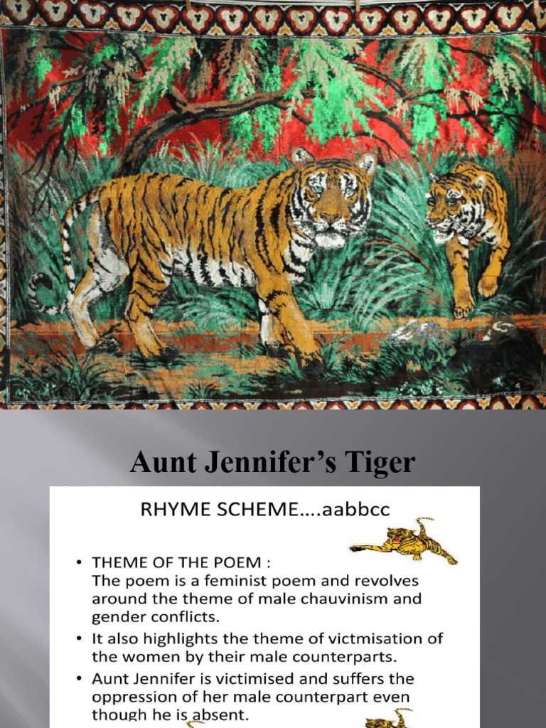 Aunt Jennifer's Tigers: Summary & Analysis | PDF | Mystery, Thriller ...