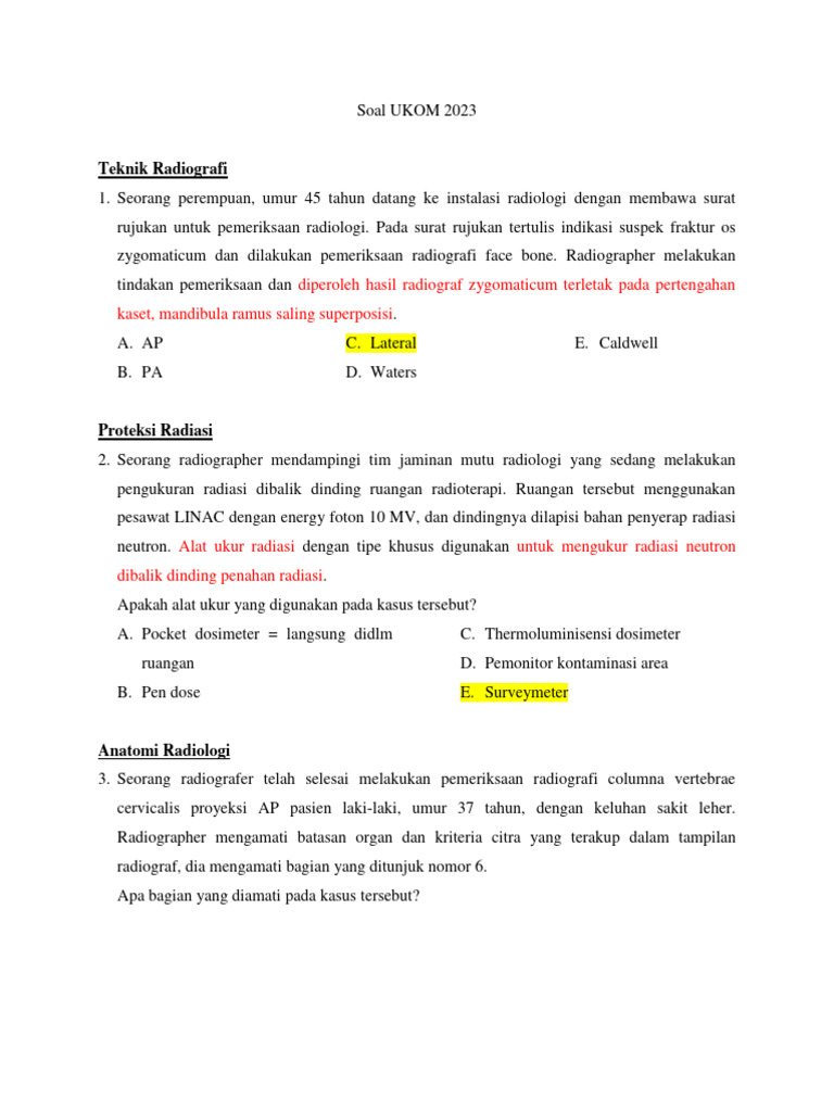 Soal UKOM D4 2023 | PDF