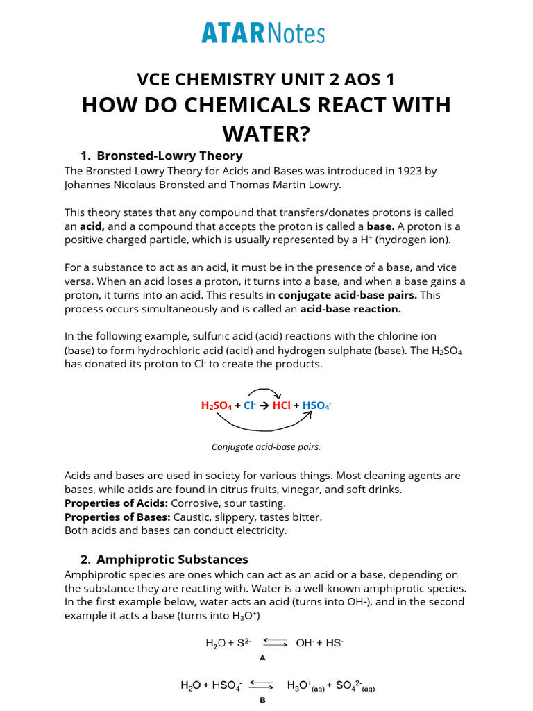 Acids and Bases Notes | PDF | Acid | Ph