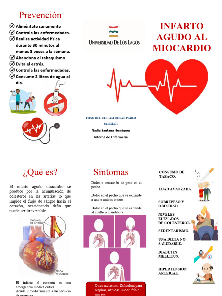 Triptico Infarto Agudo al miocardio | PDF | Infarto de miocardio ...