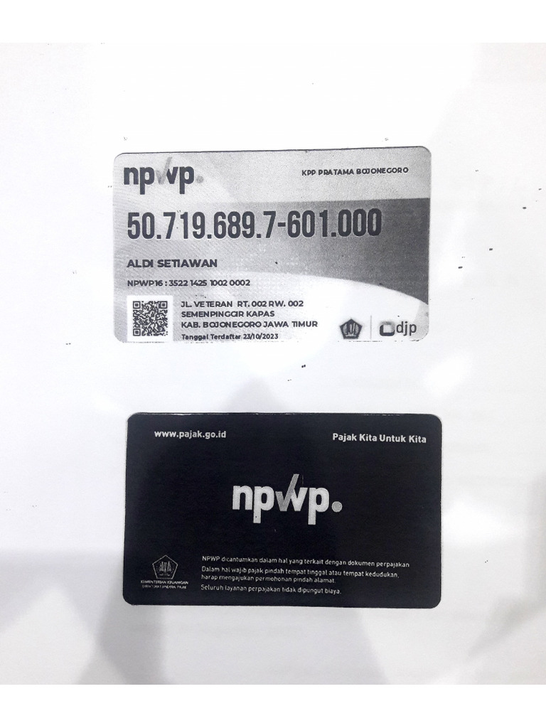 Contoh npwp | PDF