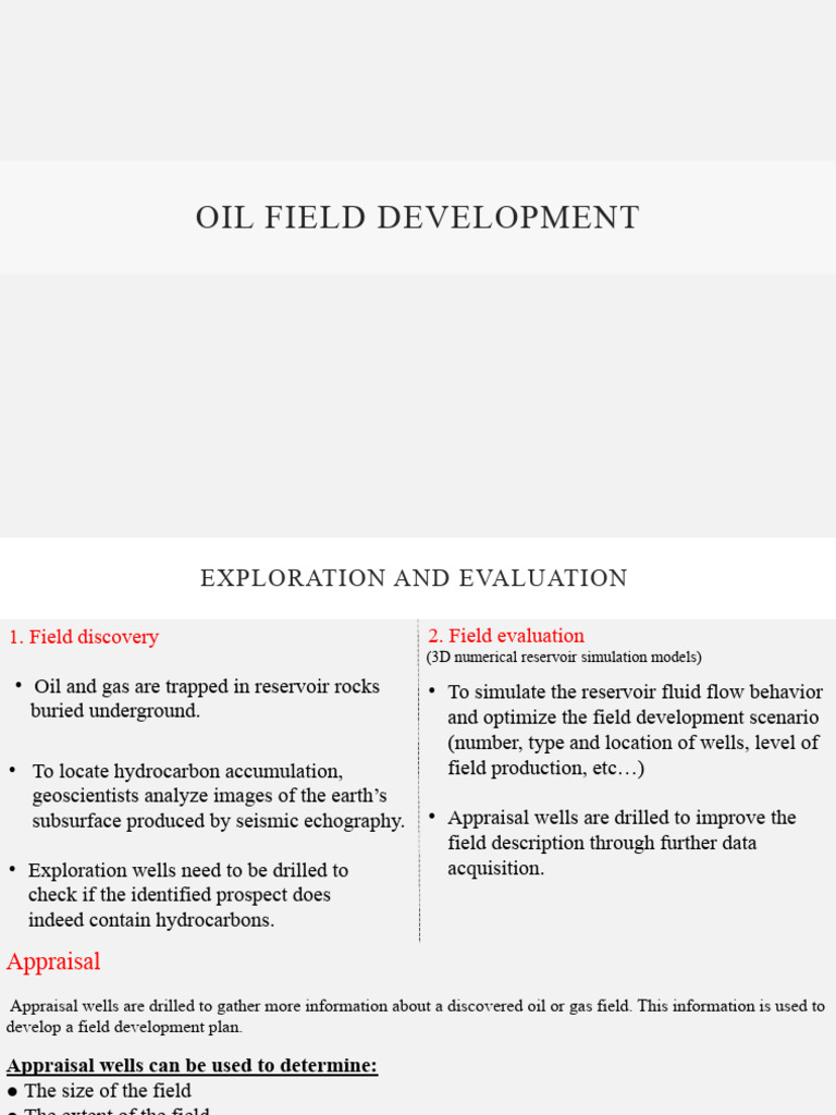 Oil Field Development | Download Free PDF | Petroleum Reservoir | Petroleum
