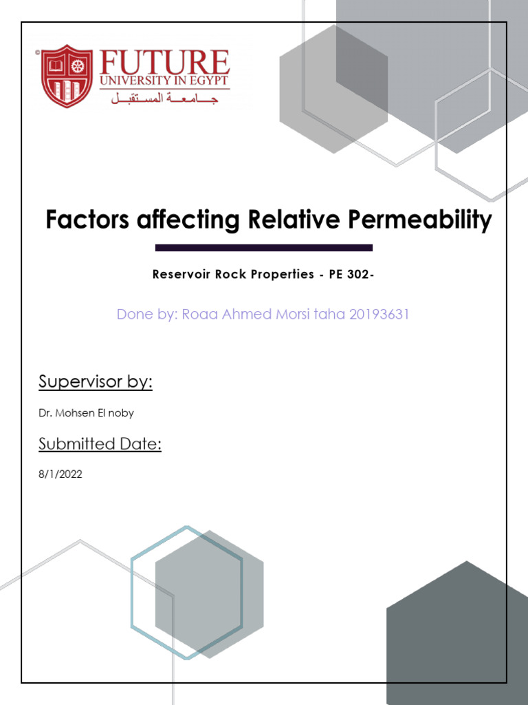 Factors Affecting Relative Permeability Report | PDF | Permeability ...