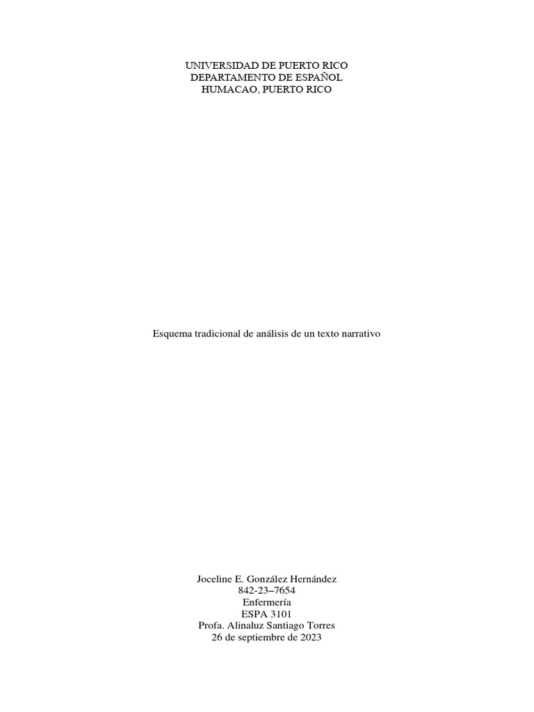 Esquema de Análisis Del Cuento La Muñeca Menor | PDF