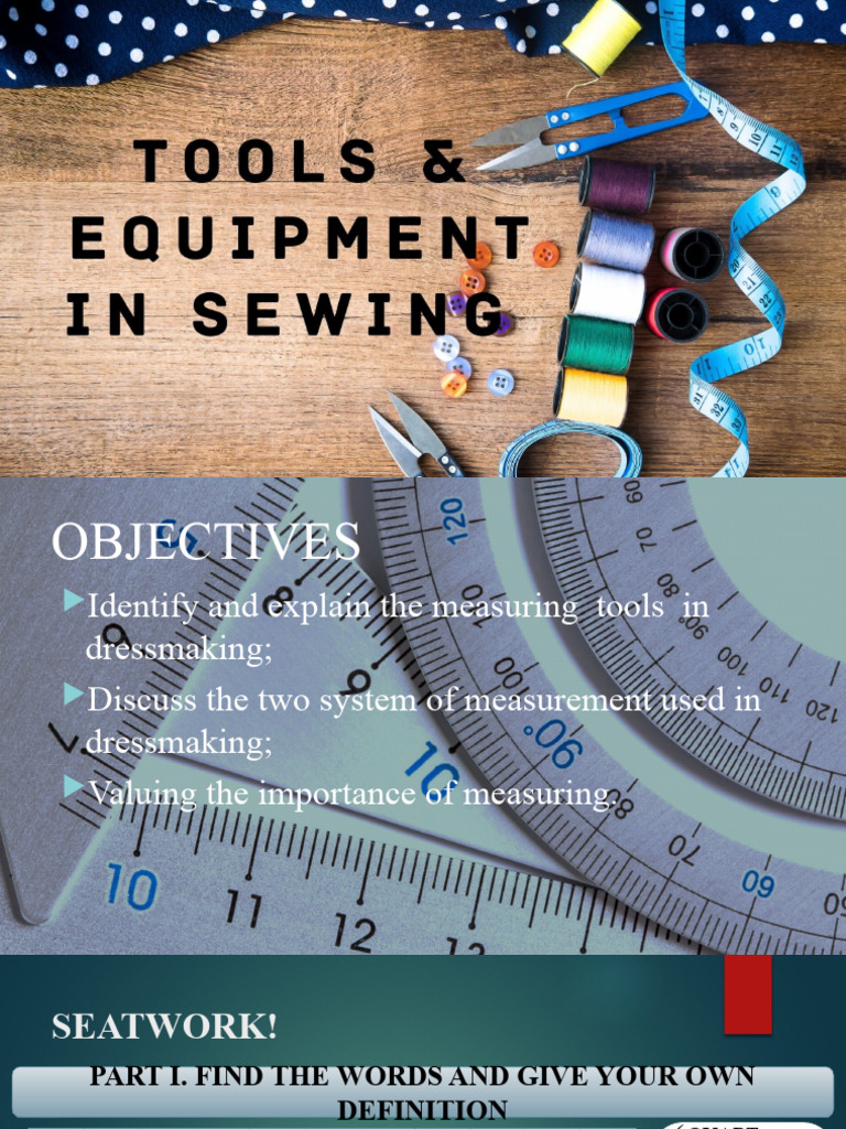 Tools & Materials in Sewing | PDF | Sewing | Seam (Sewing)