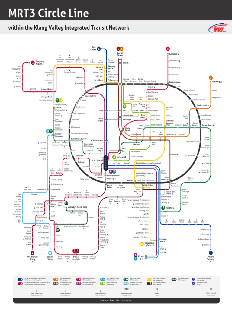 MRT Corp Klang Valley Integrated Transit Map MRT 3 | PDF