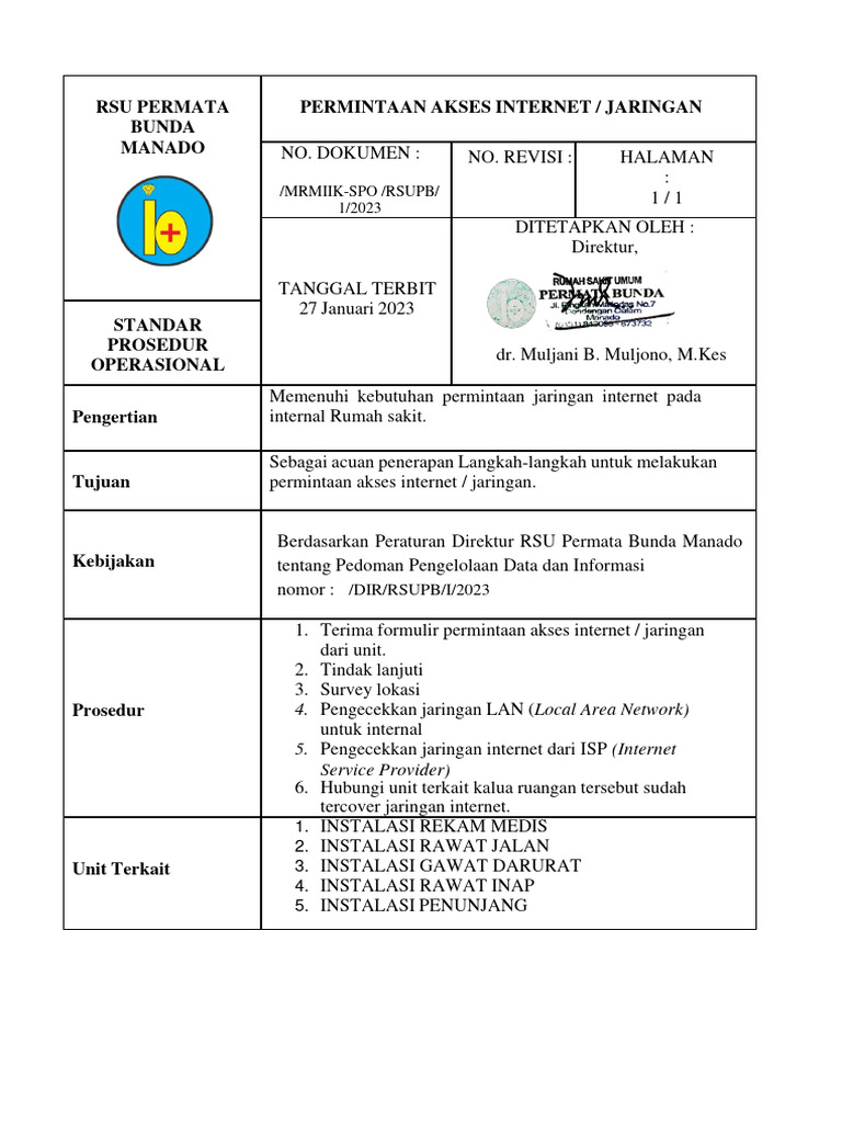 Spo Permintaan Akses Internet Atau Jaringan | PDF | Komputer ...