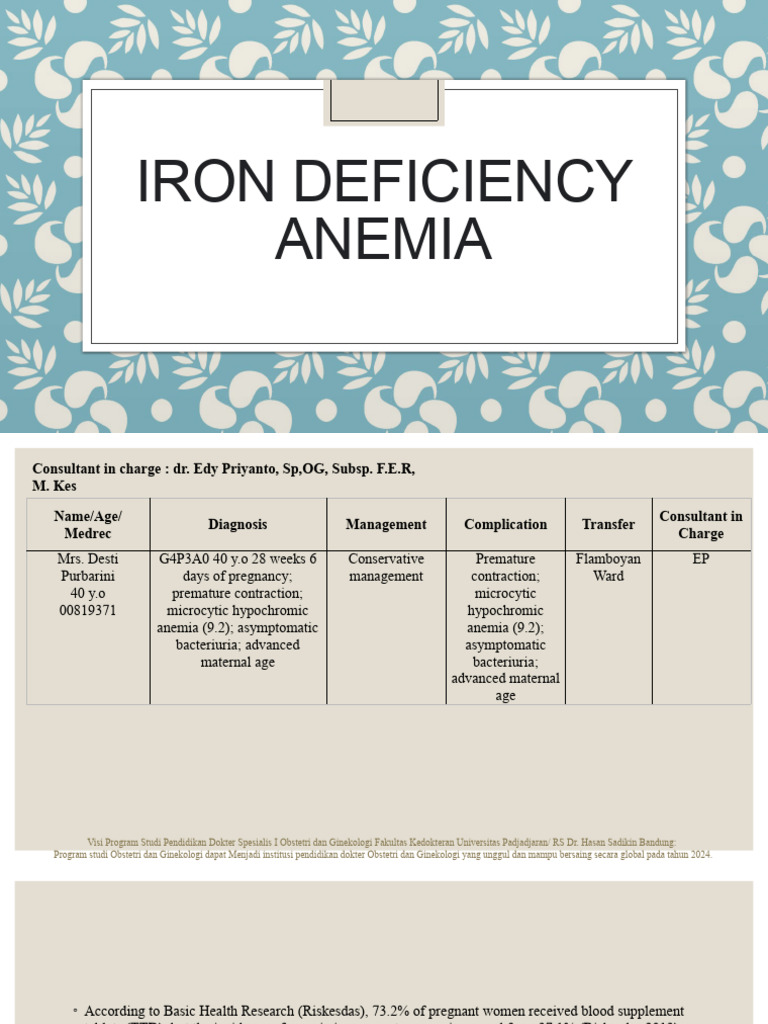 Iron Deficiency Anemia | PDF | Anemia | Pathology