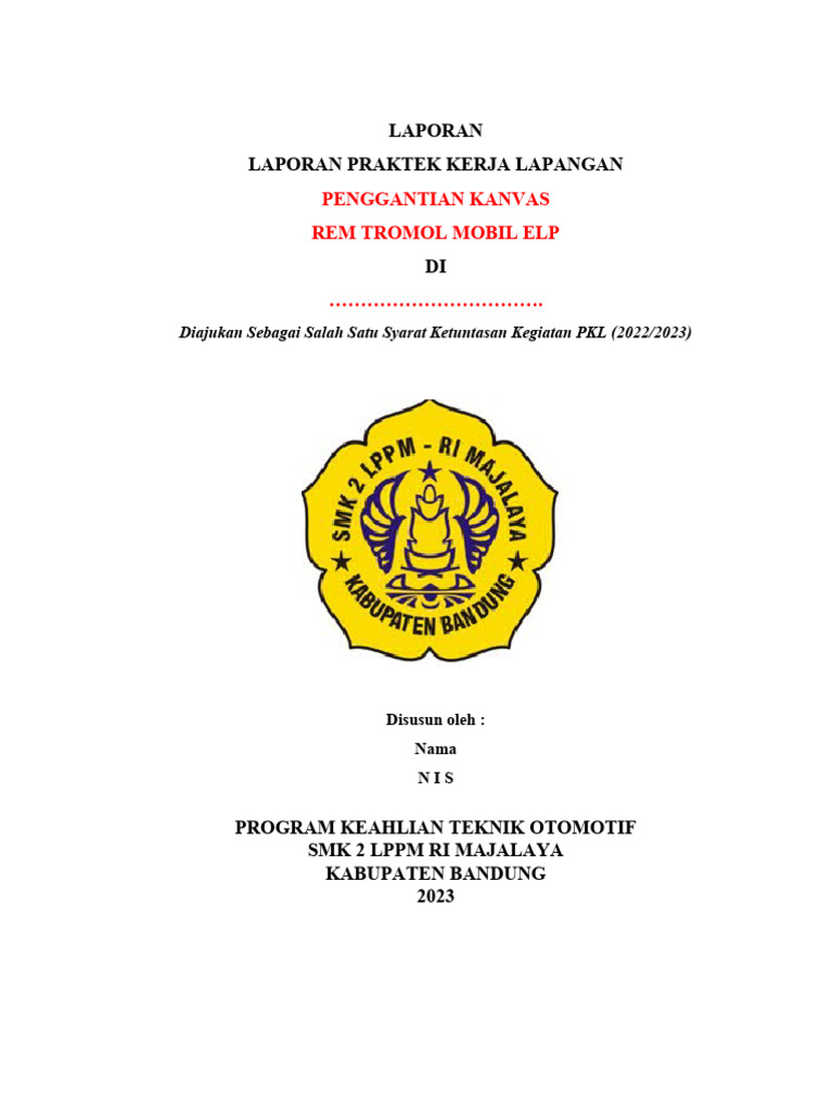 Contoh Laporan TKR 2023-2024 | PDF
