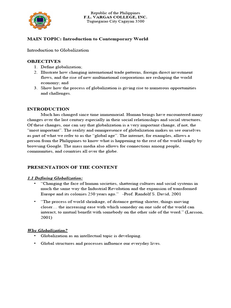 LESSON-1_Introduction-to-Globalization (2) | PDF | Globalization ...
