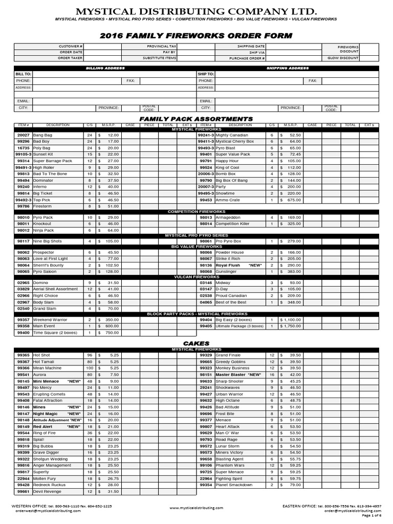 Mystical Fireworks Price List 2023 | PDF | Fireworks