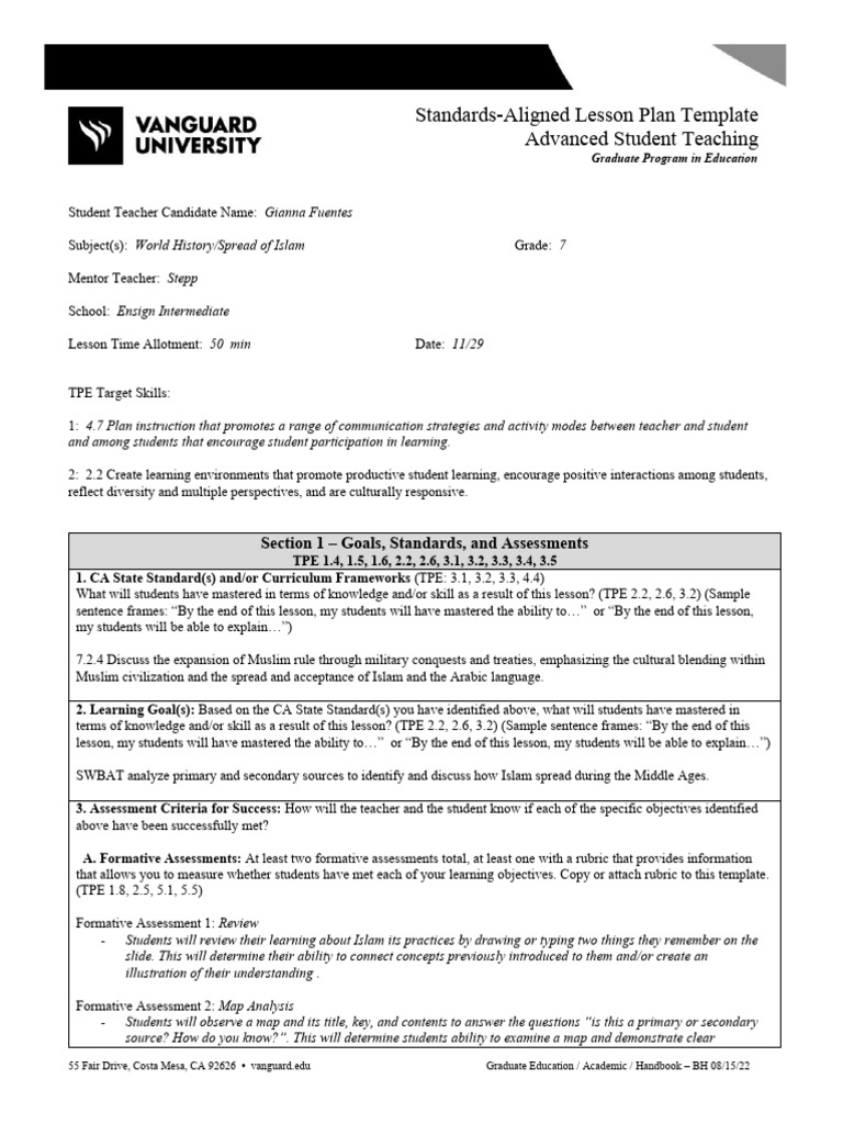 Ast Lesson Plan 3 | PDF