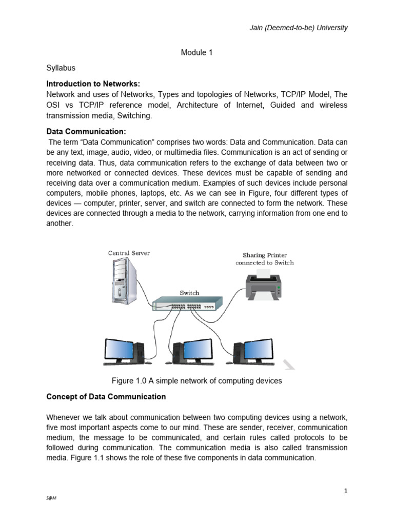 Module 1 Notes | PDF | Network Topology | Osi Model