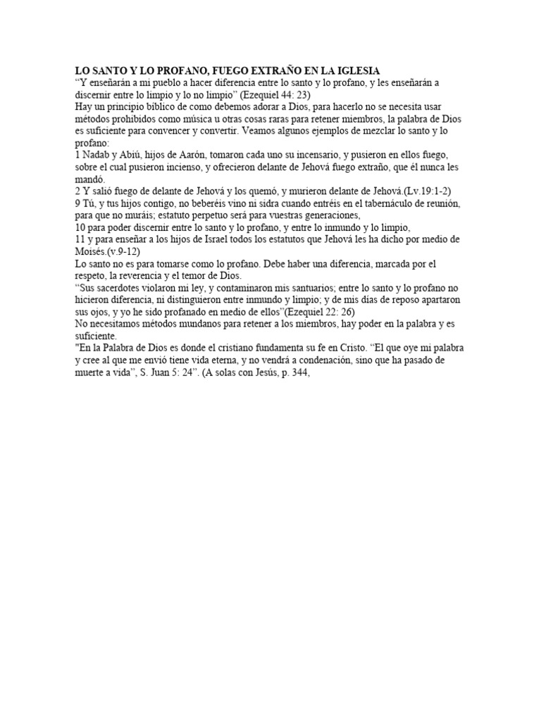 Lo Santo y Lo Profano | PDF