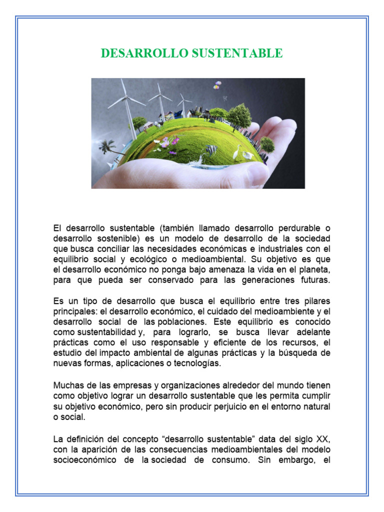 Desarrollo Sustentable Pdf Desarrollo Sostenible Sustentabilidad
