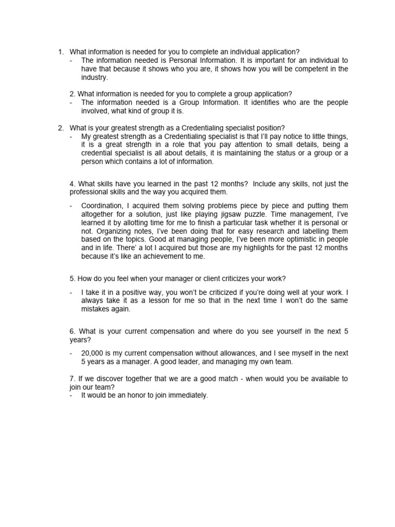 Application Information Requirements | PDF | Self-Improvement