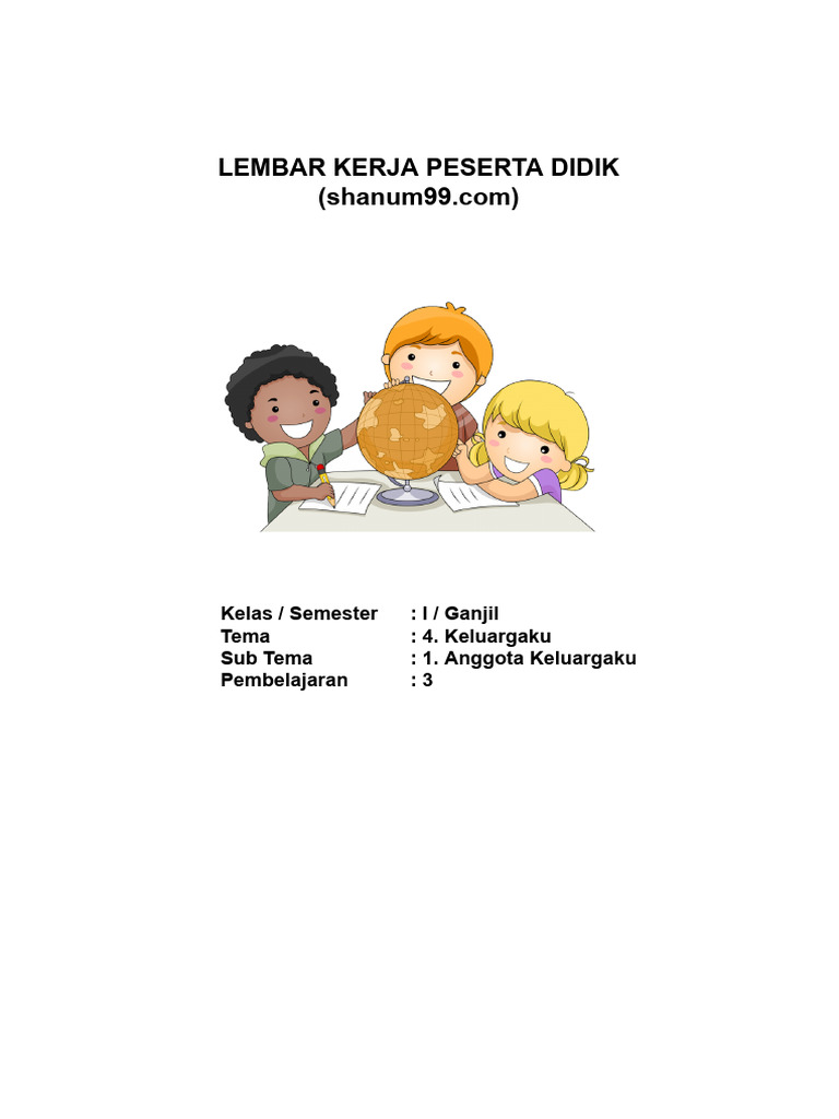 LKPD Kelas 1 Tema 4 Sub1 PB 3 | PDF | Karier & Perkembangan | Griya & Taman