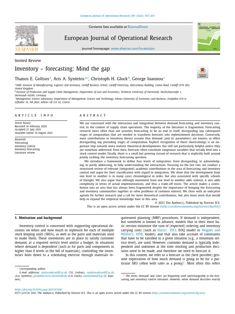 Inventory - Forecasting - Mind The Gap | PDF | Forecasting | Inventory