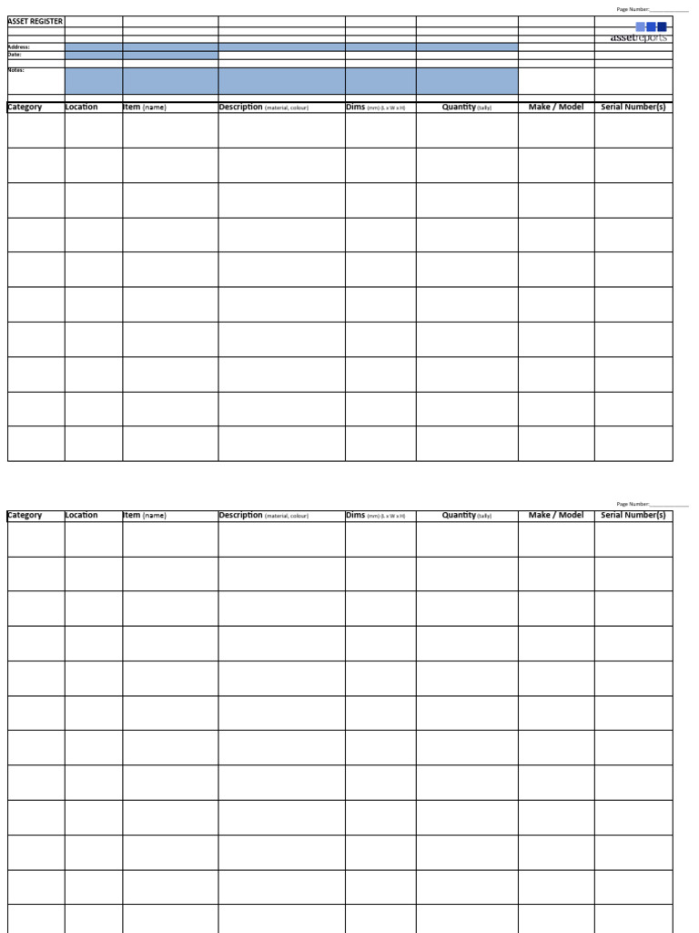Asset Register Template Guide | PDF | Computers