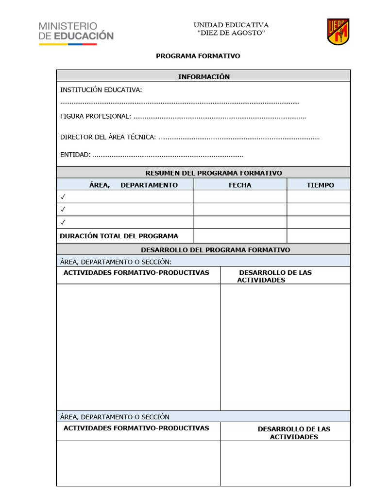 Resumen Programa Formativo | PDF