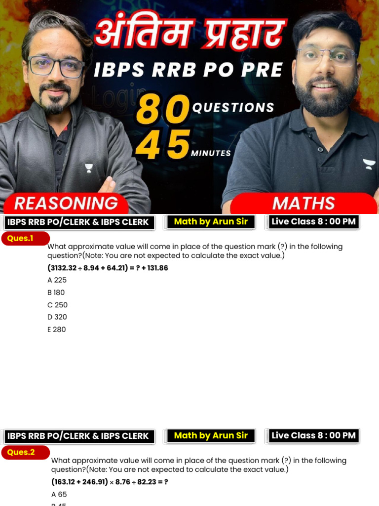 40 Questions in 23 Minutes - Maths by Arun Sir | PDF | Mathematics ...