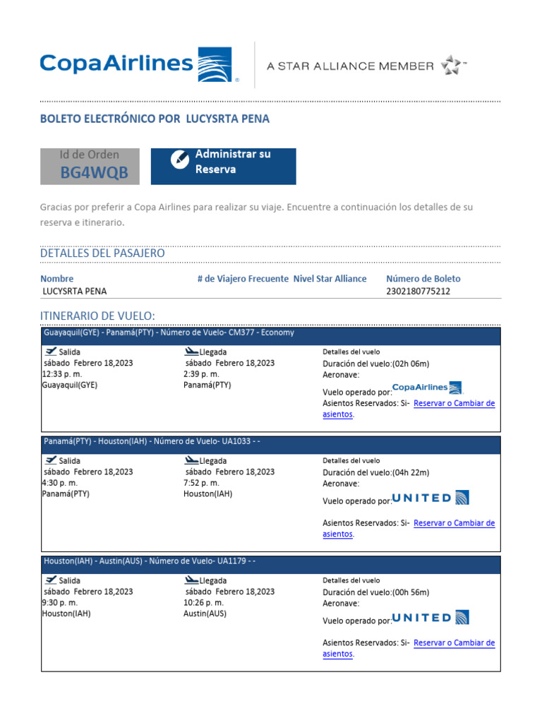 Boleto - Spanish | PDF | Transporte | Aviación