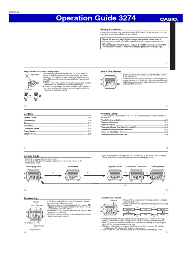 Casio Module 3274 | PDF | Timer | Capacitor