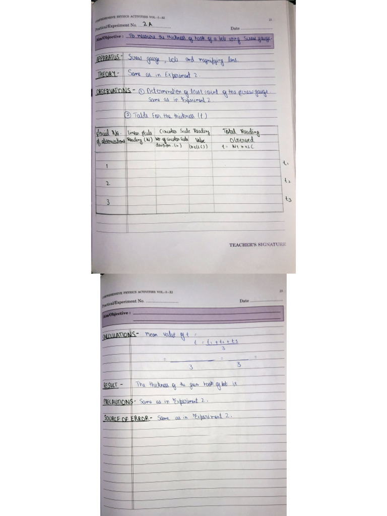 Physics Practical 2A | PDF