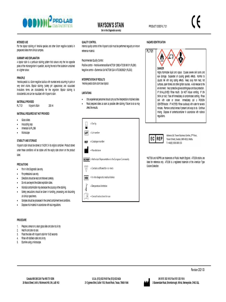 Waysons Stain IfU 2021 03 | PDF | Staining | Microscopy