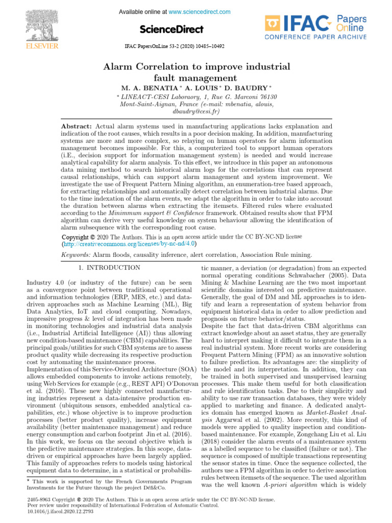 1 s2.0 S2405896320335576 Main | PDF | Cognitive Science | Cybernetics