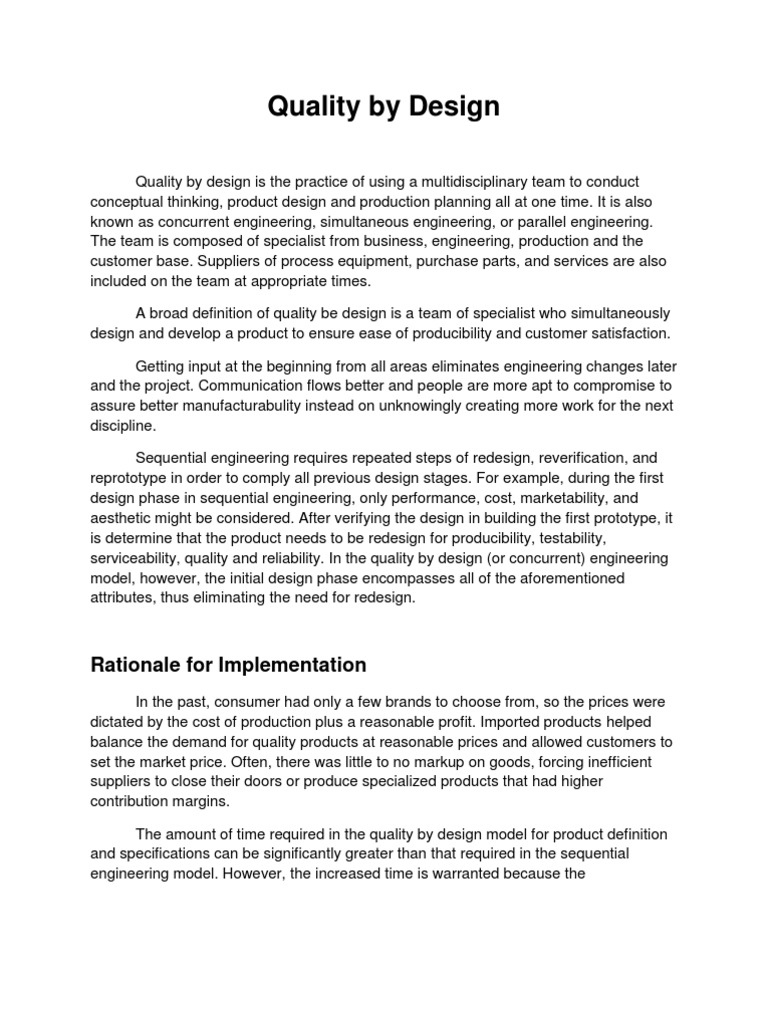 Implementing Quality by Design: Benefits, Teams, and Common Pitfalls to ...