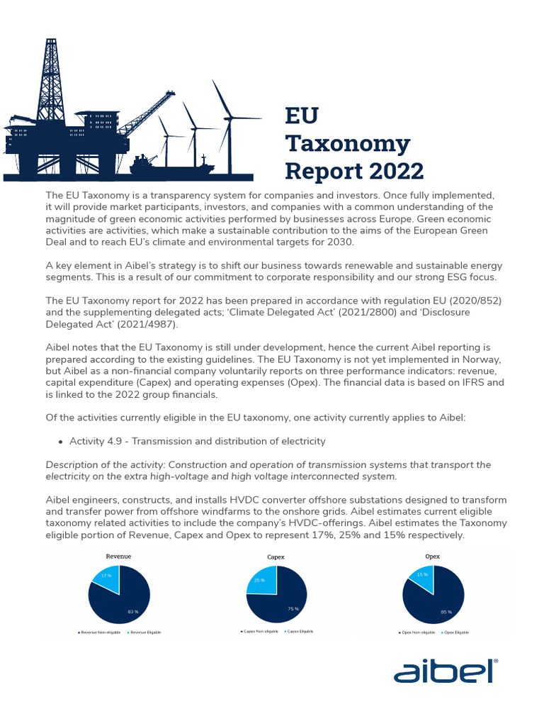 EU Taxonomy Report 2022 | PDF